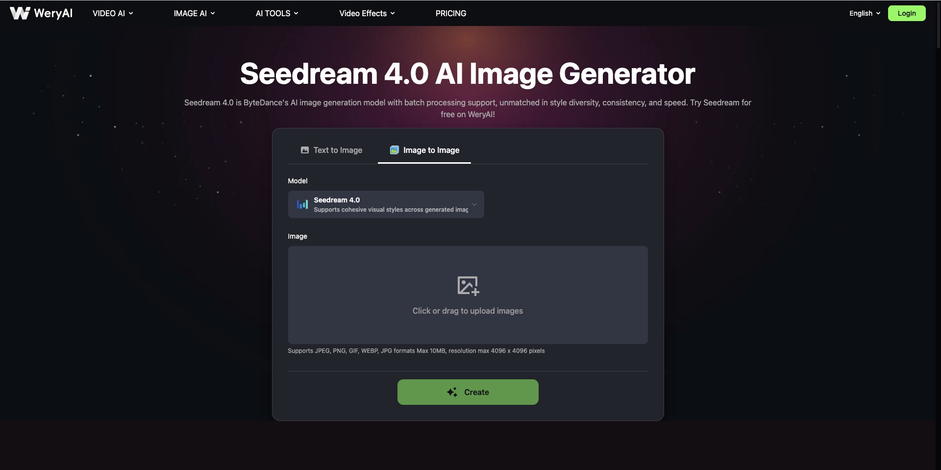 Seedream 4.0 AI Image Generator | ByteDance Batch & 4K Style Model | WeryAI